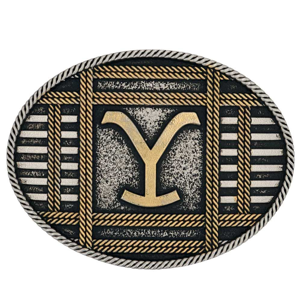 Montana Silversmiths Yellowstone Y Squared Up Oval Belt Buckle | Cabela's